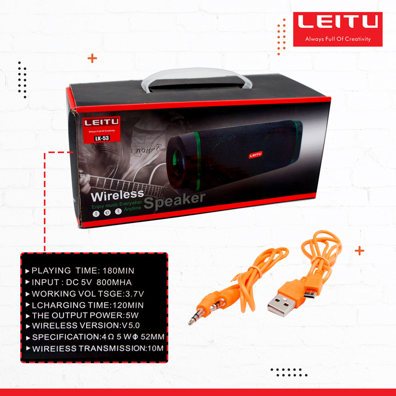 اسپیکر بلوتوثی قابل‌حمل لیتو مدل LEITU LK-53 – فروشگاه ایبوشینفروشگاه اینترنتی ایبوشین